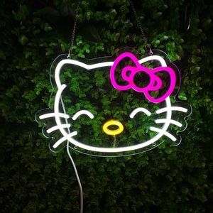 Hello Kitty | Wall Decor | Smiling Hello Kitty Led Dimmable Wall Sign ...